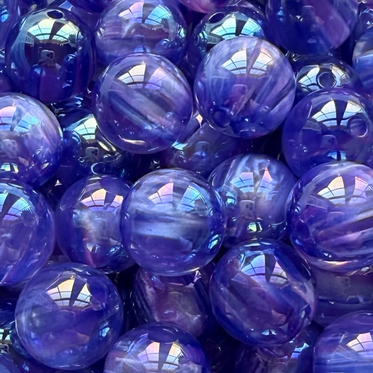 16mm Purple Haze Extra Glossy Acrylic Bead – East Tennessee Bead Supply ...