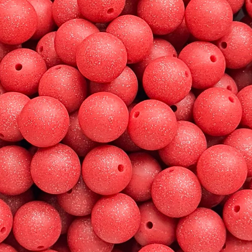 15mm Red Glitter Silicone Bead – East Tennessee Bead Supply Company